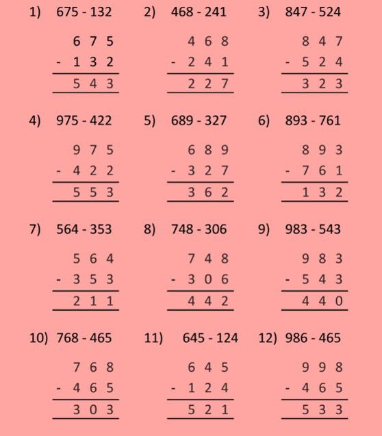 Class 1 Subtraction Basics Problems And Solved Examples Math Square